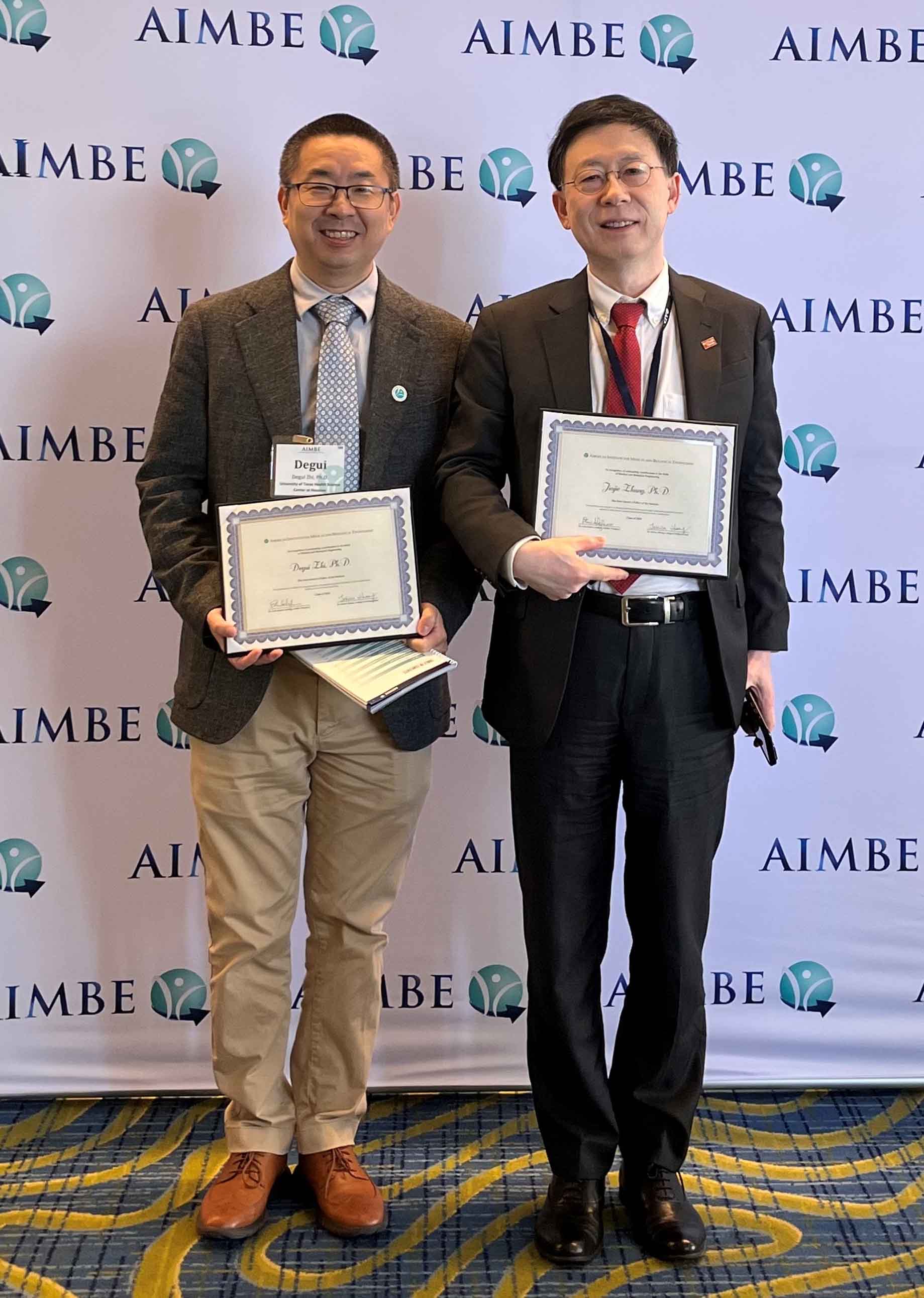 Drs. Zhang and Zhi inducted into the 2025 Class of the AIMBE College of Fellows - UTHealth Houston