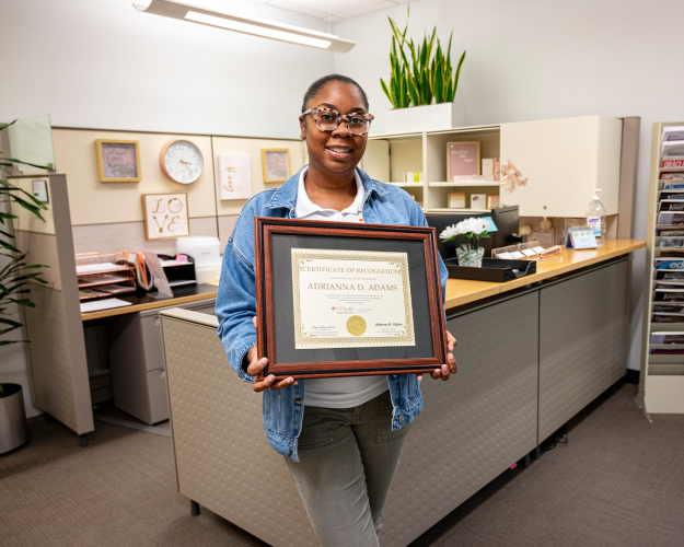 Adams receives UCSC’s Staff Recognition Spotlight Award - UTHealth Houston